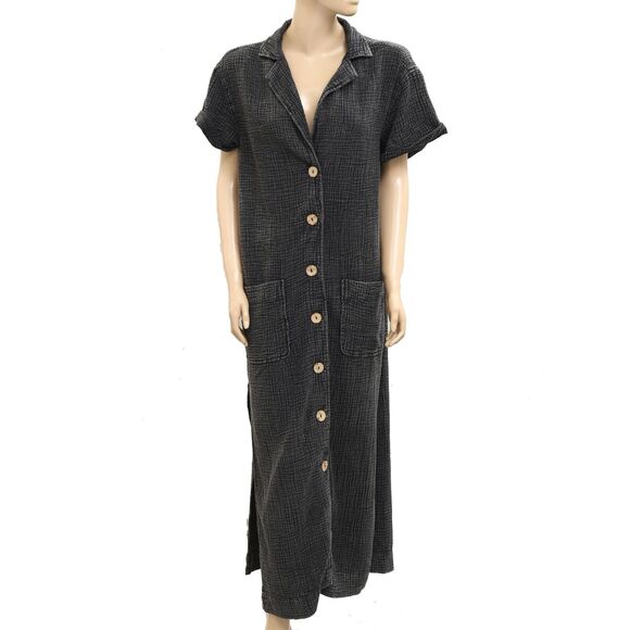 Free People | Dresses | Free People Almeda Maxi Long Dress Buttondown ...
